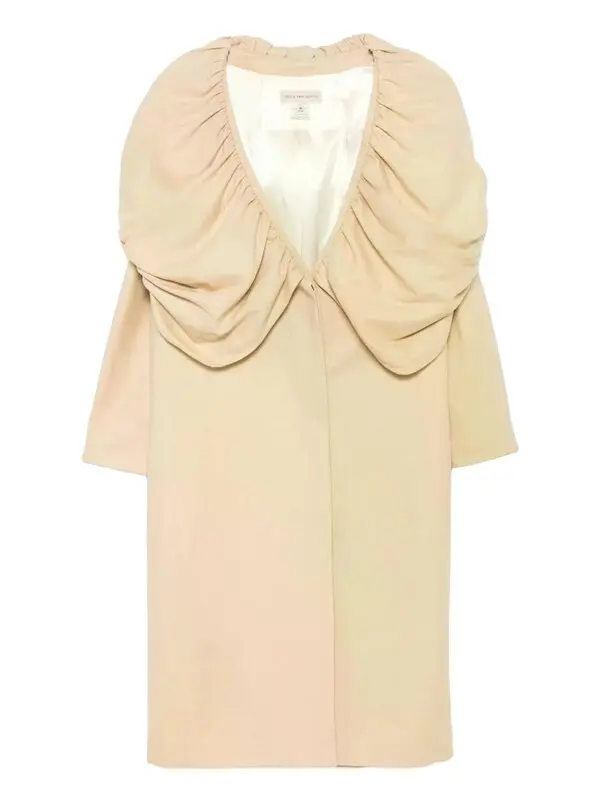 Dries Van Noten 1990s Folded-edge Coat - Neutrals
