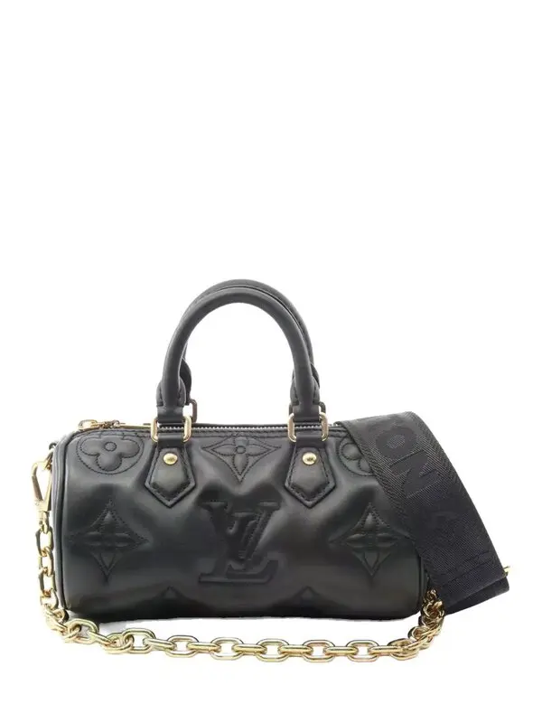 LOUIS VUITTON Embossed Monogram Bubble Handbag - Black