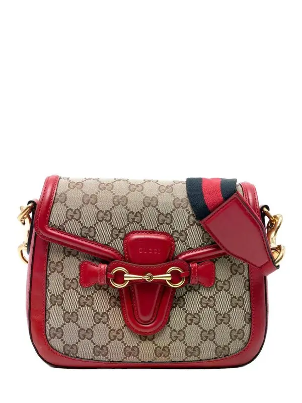 Gucci Gg Canvas Lady Web Crossbody Bag - Brown