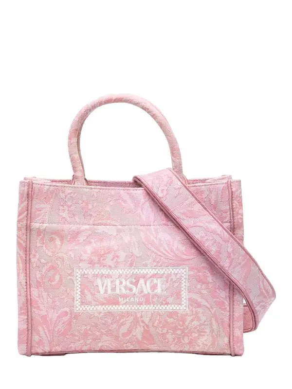 Versace Canvas Barocco Athena Tote Satchel - Pink