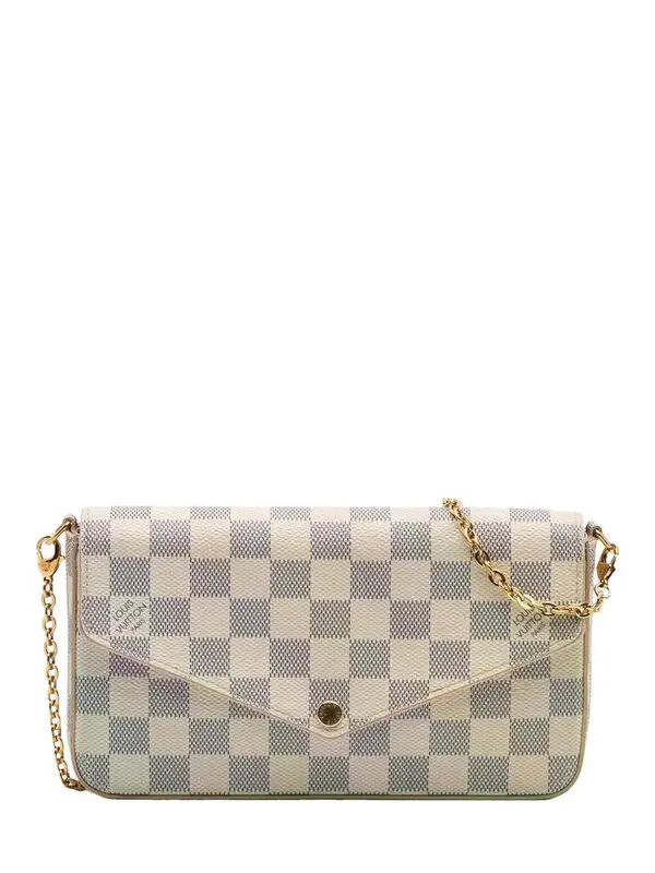 LOUIS VUITTON Damier Azur Pochette Felicie - White