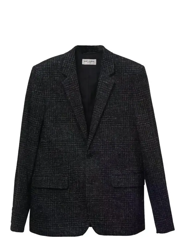 Saint Laurent Checkered Blazer - Black