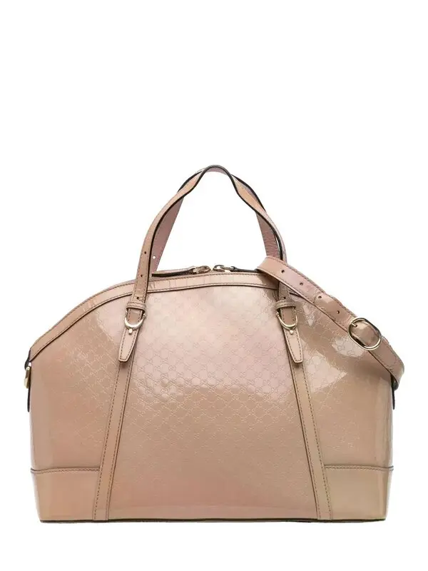 Gucci Large Microissima Patent Dome Satchel - Brown