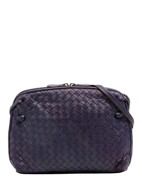 Bottega Veneta Nappa Intrecciato Nodini Crossbody Bag - Blue