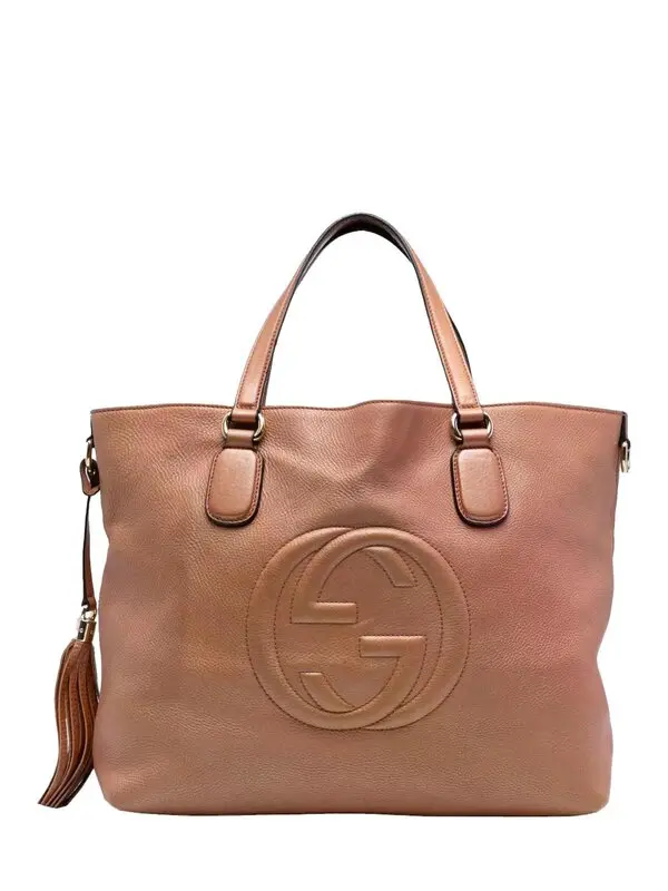 Gucci Leather Soho Working Tote Satchel - Brown