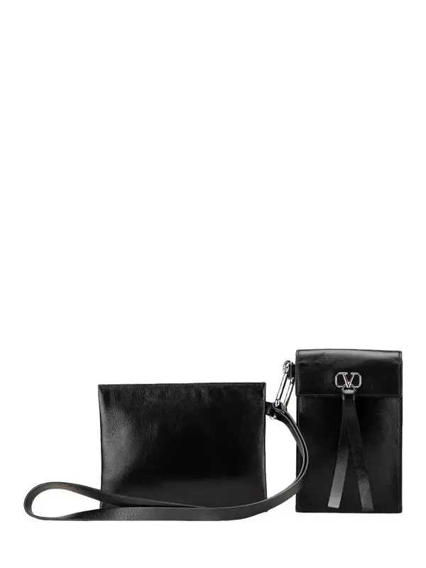 Valentino Garavani Vring Neck Pouch Crossbody Bag - Black