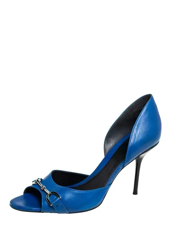 Gucci 95mm Horsebit Pumps - Blue