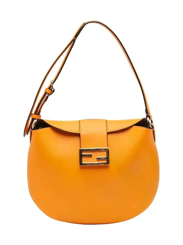 Fendi Small Leather Croissant Hobo Bag - Orange