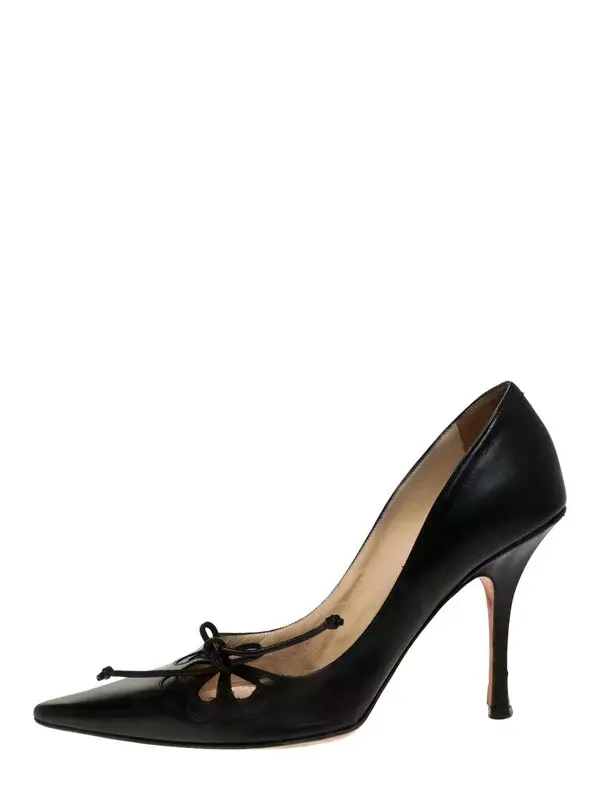 JIMMY CHOO 95mm Leather Cut-out Pumps - Black