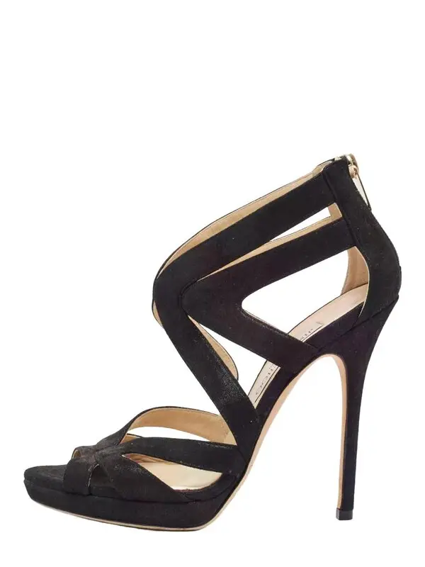 JIMMY CHOO 125mm Suede Sandals - Black