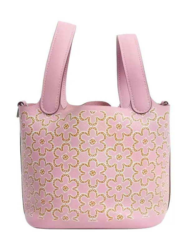 Hermès Picotin Lucky Daisy Leather Buckle Bag - Pink