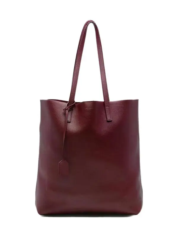 Saint Laurent 2018 Leather North South Shopper Tote Bag - Red