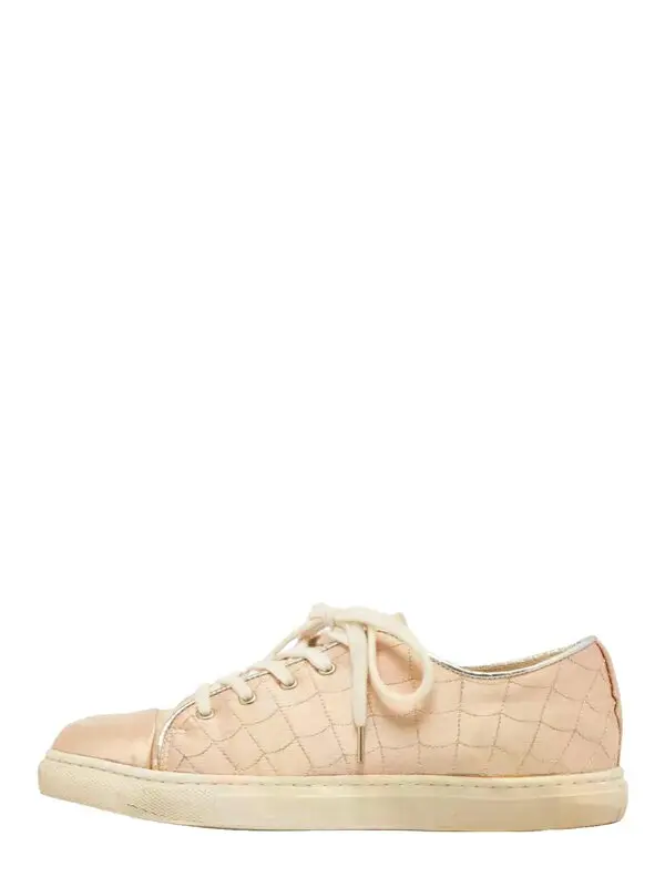 CHARLOTTE OLYMPIA Quilted Satin Sneakers - Neutrals