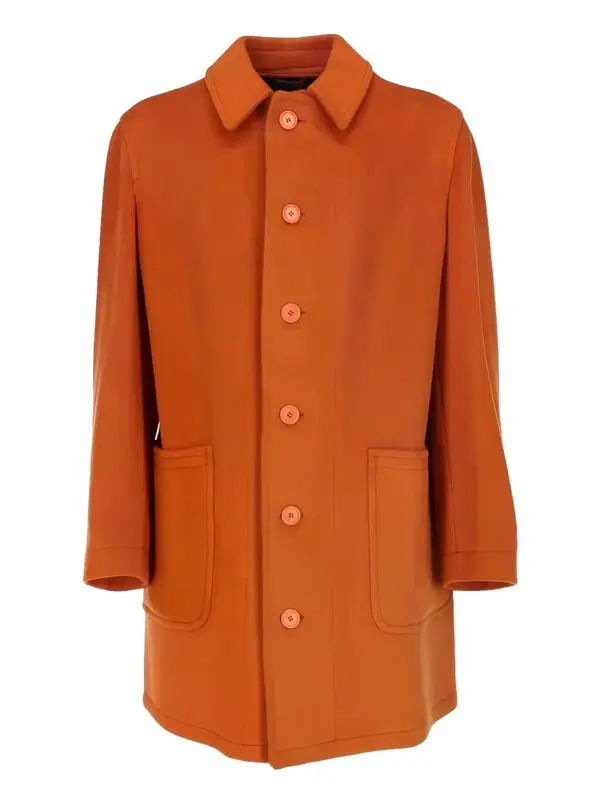 ROMEO GIGLI 1990s Single-breasted Wool Coat - Orange