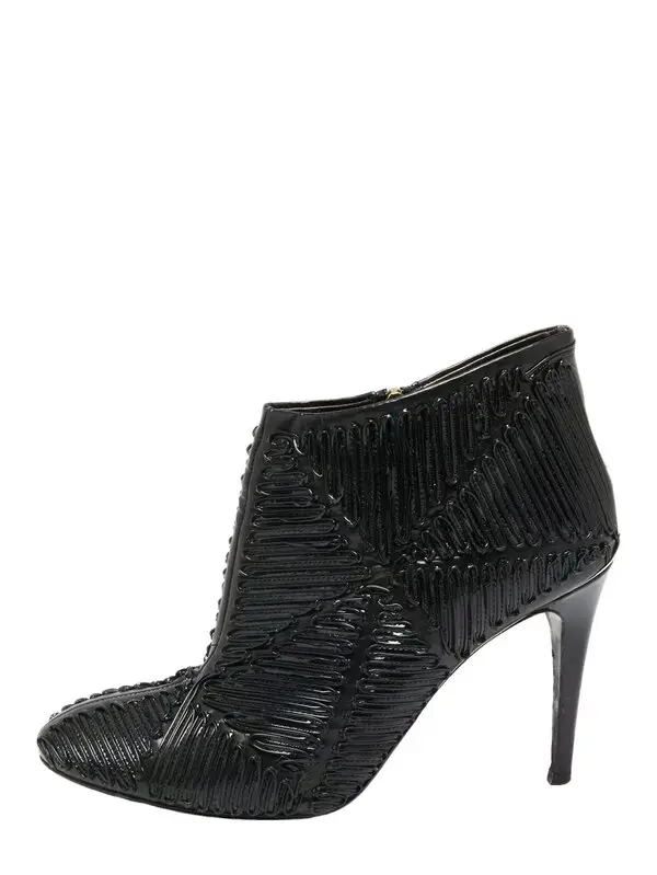 Roberto Cavalli 110mm Textured Patent-leather Ankle Boots - Black