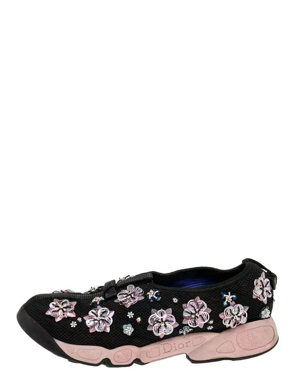 Dior Floral-appliqué Sneakers - Black