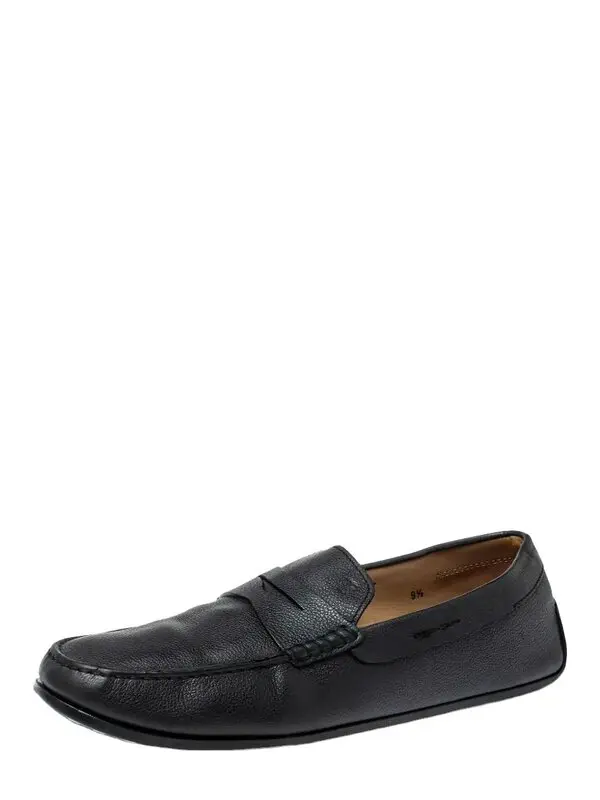 TOD'S Textured Leather Loafers - Black