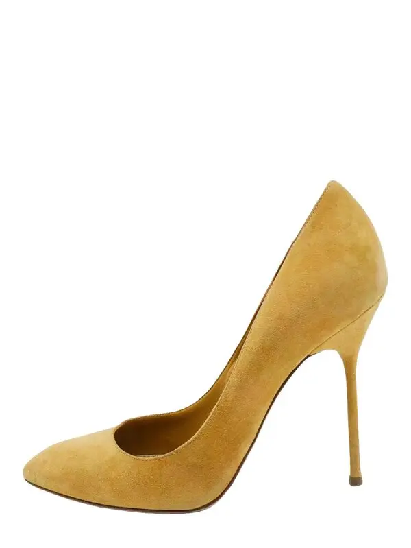 SERGIO ROSSI 115mm Suede Pointed-toe Pumps - Yellow