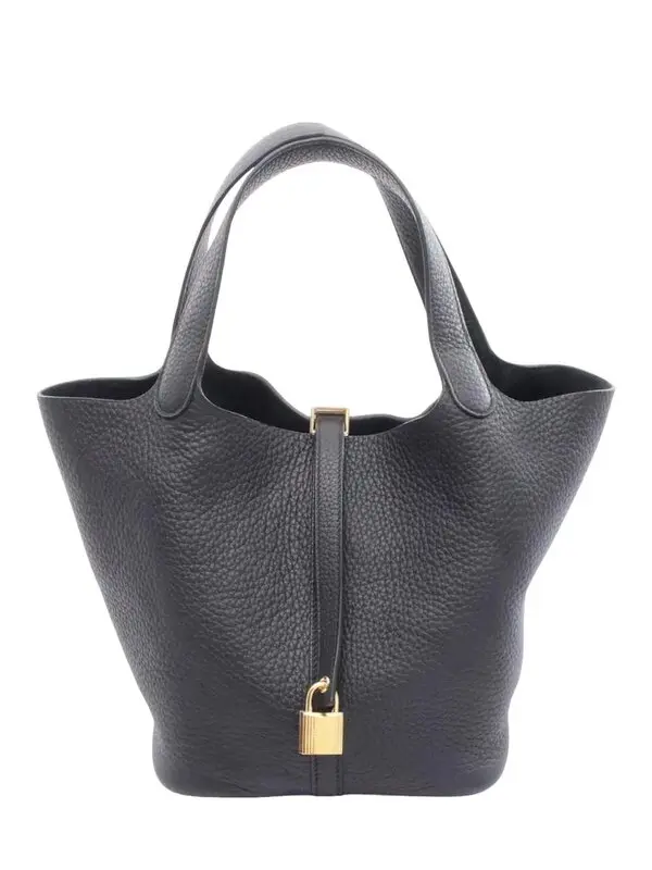 Hermès Clemence Picotin Lock 22 Handbag - Black