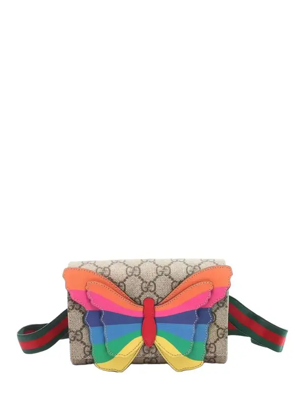 Gucci Gg Supreme Butterfly Belt Bag - Neutrals