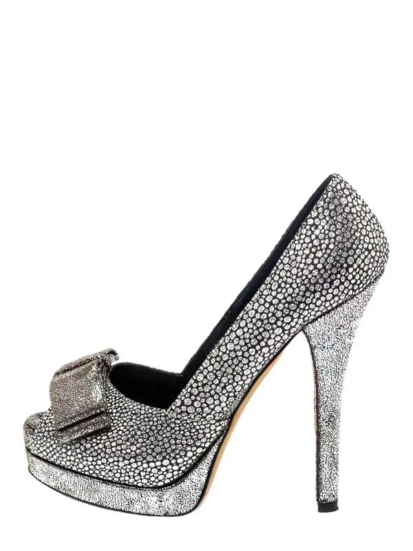Fendi 2023 140mm Embellished Bow Pumps - Grey