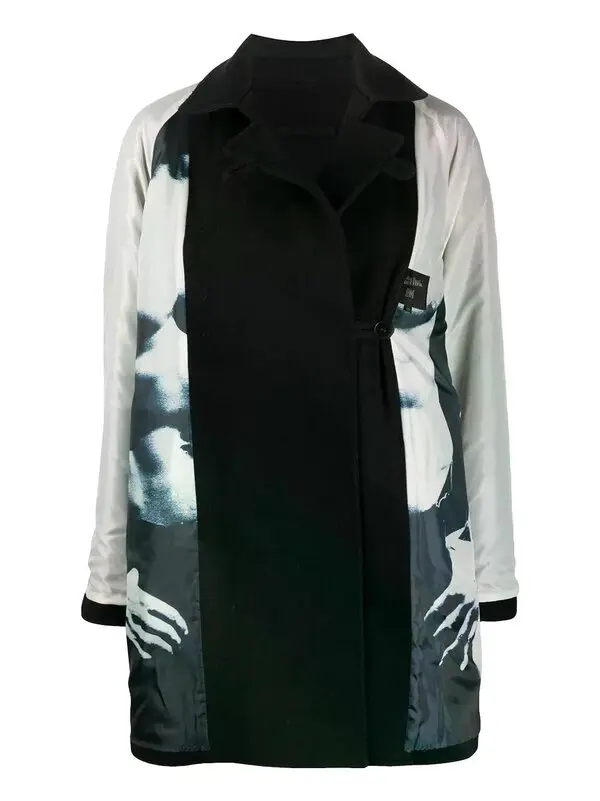 Jean Paul Gaultier 1990s Printed Lining Coat - Black