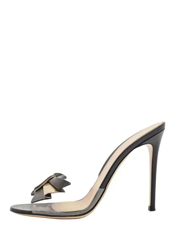 GIANVITO ROSSI 110mm Bow-detail Clear Sandals - Black
