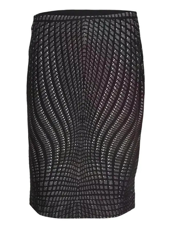 Diane Von Furstenberg Vintage Jacquard Pencil Skirt - Black