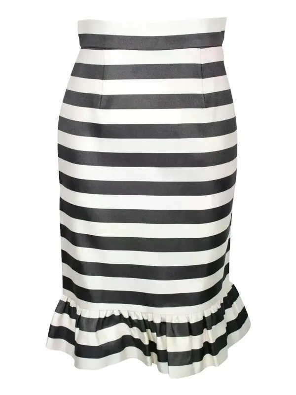 Mother Of Pearl Bella Stripe Midi Skirt - Black