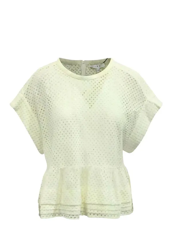 IRO PARIS Perforated Peplum Top - Neutrals