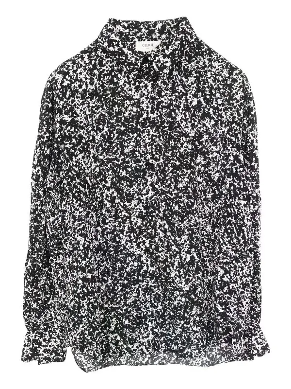 Celine 2010s All-over-pattern Long-sleeve Shirt - Black