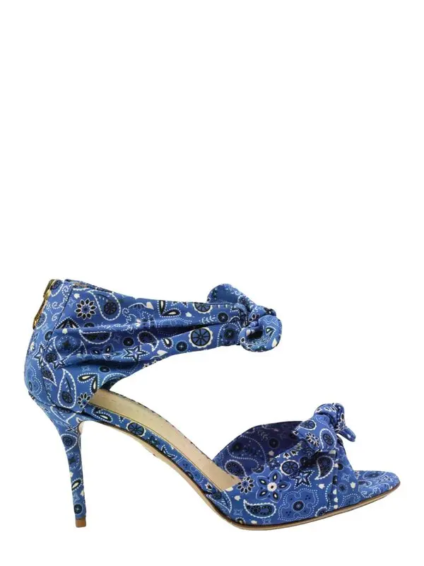 CHARLOTTE OLYMPIA Patty Bandana-print Sandals - Blue