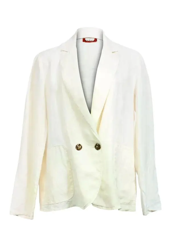 MAX&CO. Buttoned Linen Blazer - Neutrals