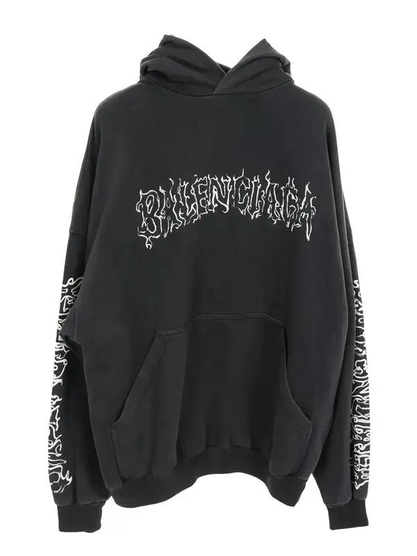 Balenciaga 2010s Graphic Print Hoodie - Grey