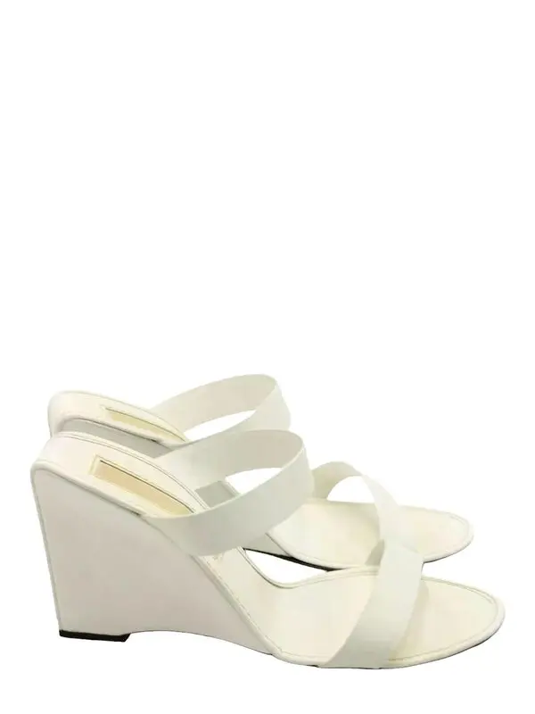Michael Kors 100mm Leather Wedge Mules - White