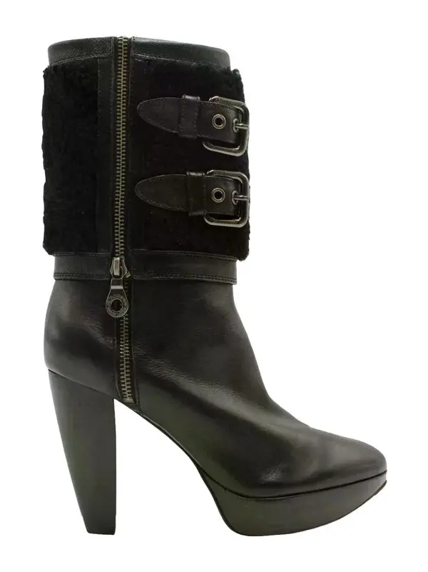 Burberry Leather Heeled Boots - Black