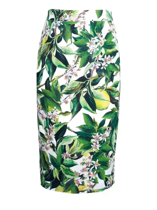 Dolce & Gabbana Floral-print Midi Skirt - White