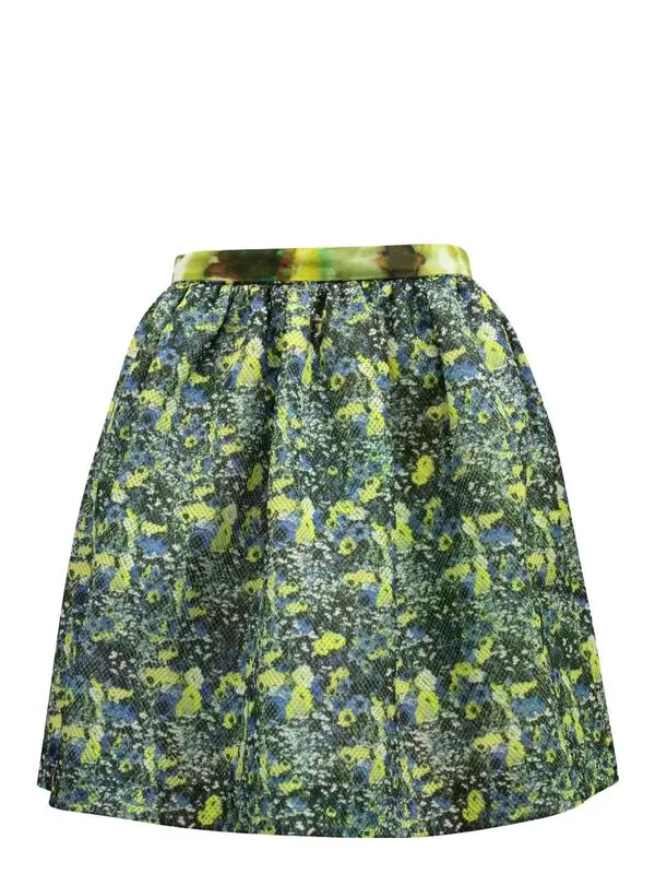 MSGM Floral-print Circle Skirt - Yellow