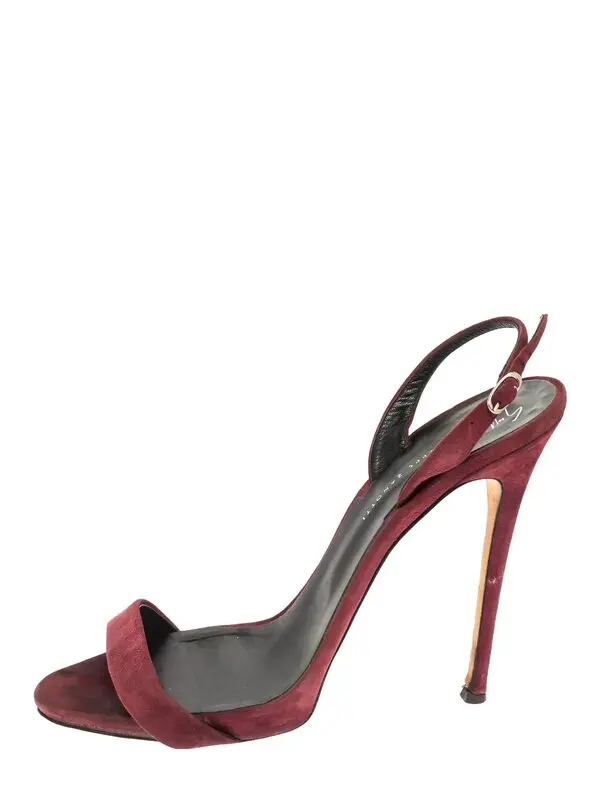 GIUSEPPE ZANOTTI 130mm Suede Slingback Sandals - Red
