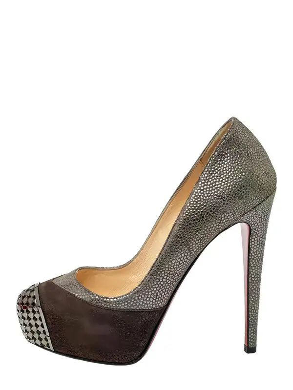 CHRISTIAN LOUBOUTIN Panelled Platform Pumps - Brown
