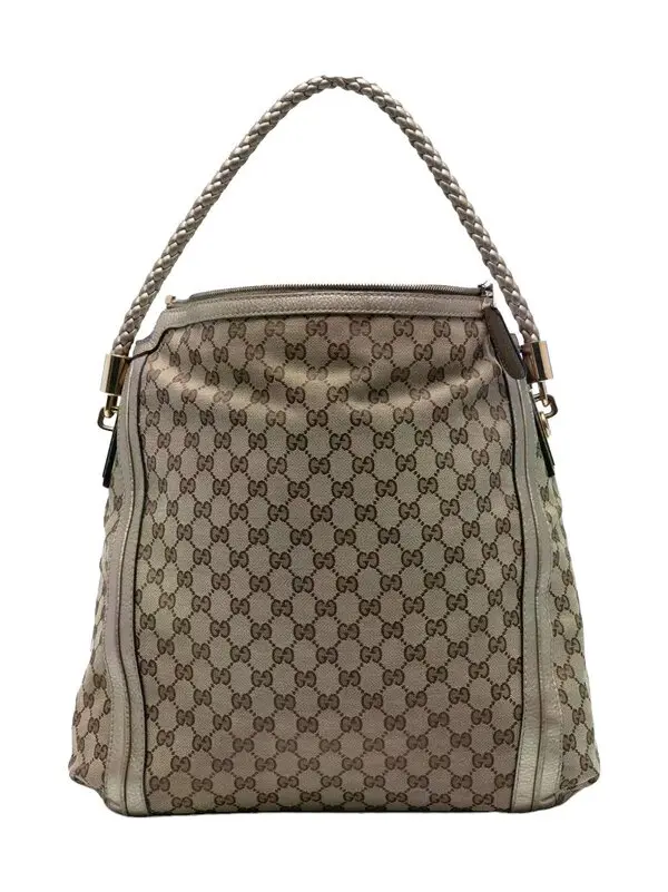 Gucci Large Gg Canvas Bella Shoulder Bag - Gold