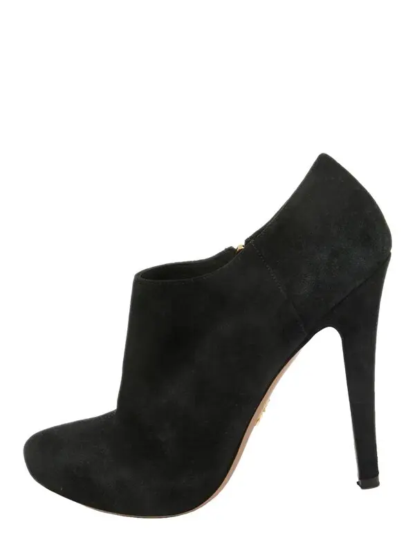 Prada 130mm Suede Booties - Black