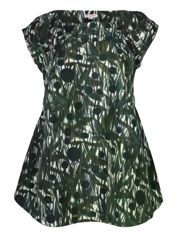 Marni Abstract-print Sleeveless Top - Green