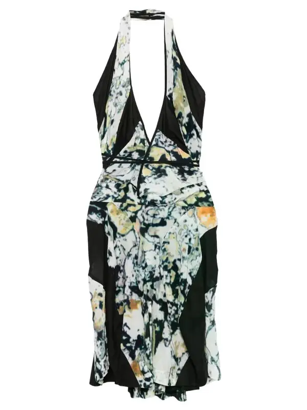 VIVIENNE WESTWOOD 2014 Halter-neck Printed Dress - White