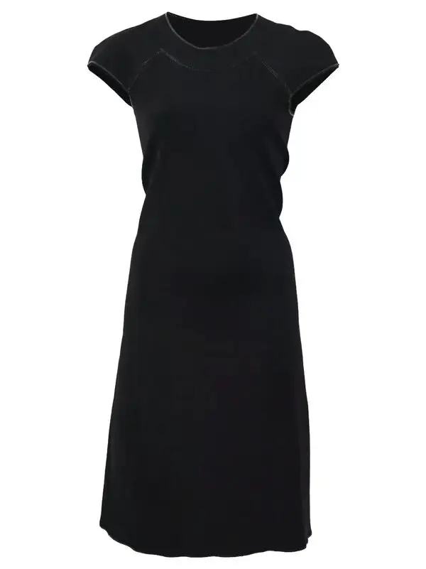 Bottega Veneta Cap-sleeve A-line Midi Dress - Black