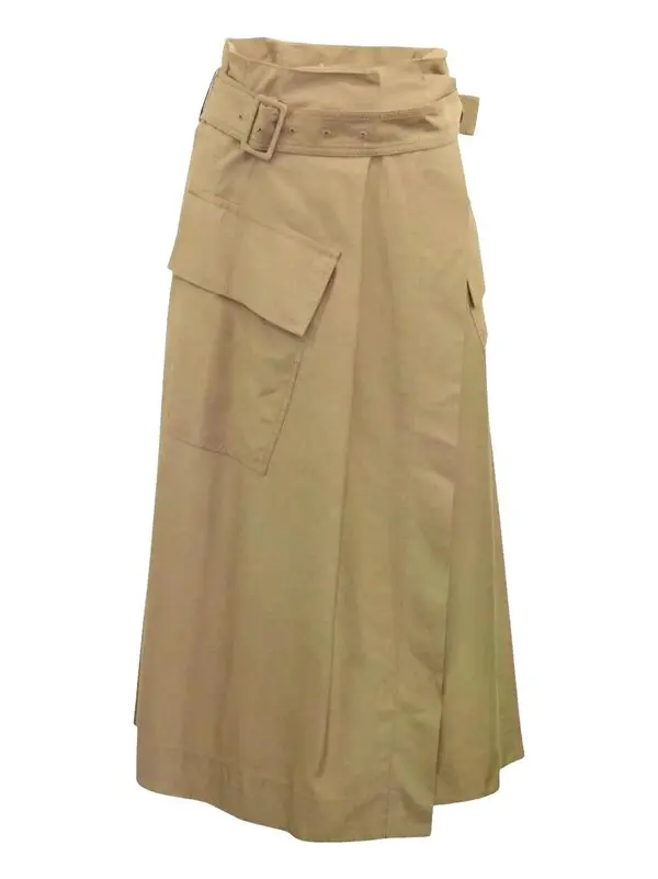 Vince High-waisted Belted Skirt - Brown