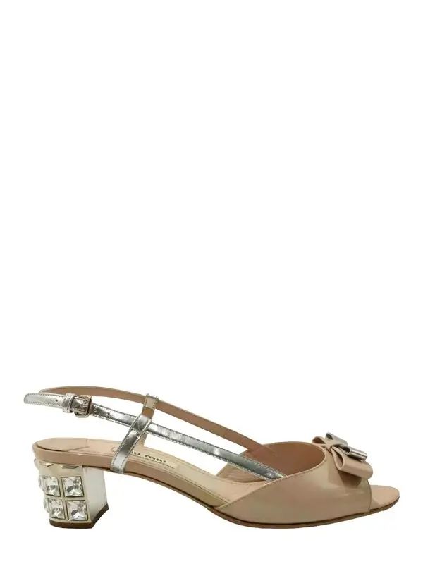 Miu Miu Bow-detail Slingback Sandals - Neutrals