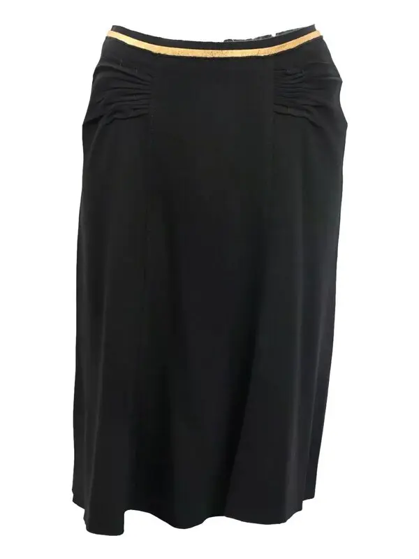 Prada Scrunch-detail Midi Skirt - Black