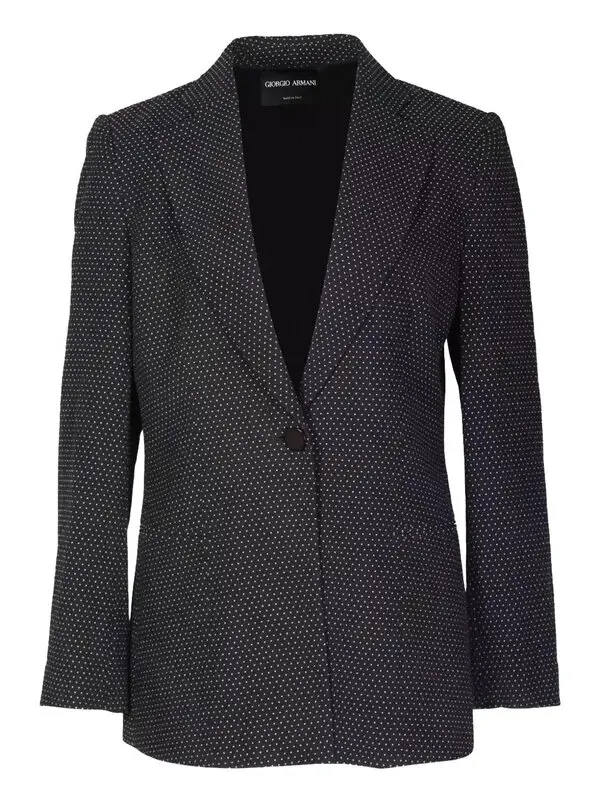 Giorgio Armani Polka-dot Single-breasted Blazer - Black
