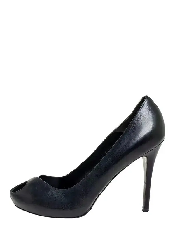 Alexander McQueen Peep-toe Leather Pumps - Black
